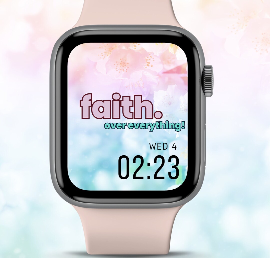 Floral Apple Watch Face Wallpaper, Faith Png, Christian Pink Digital ...