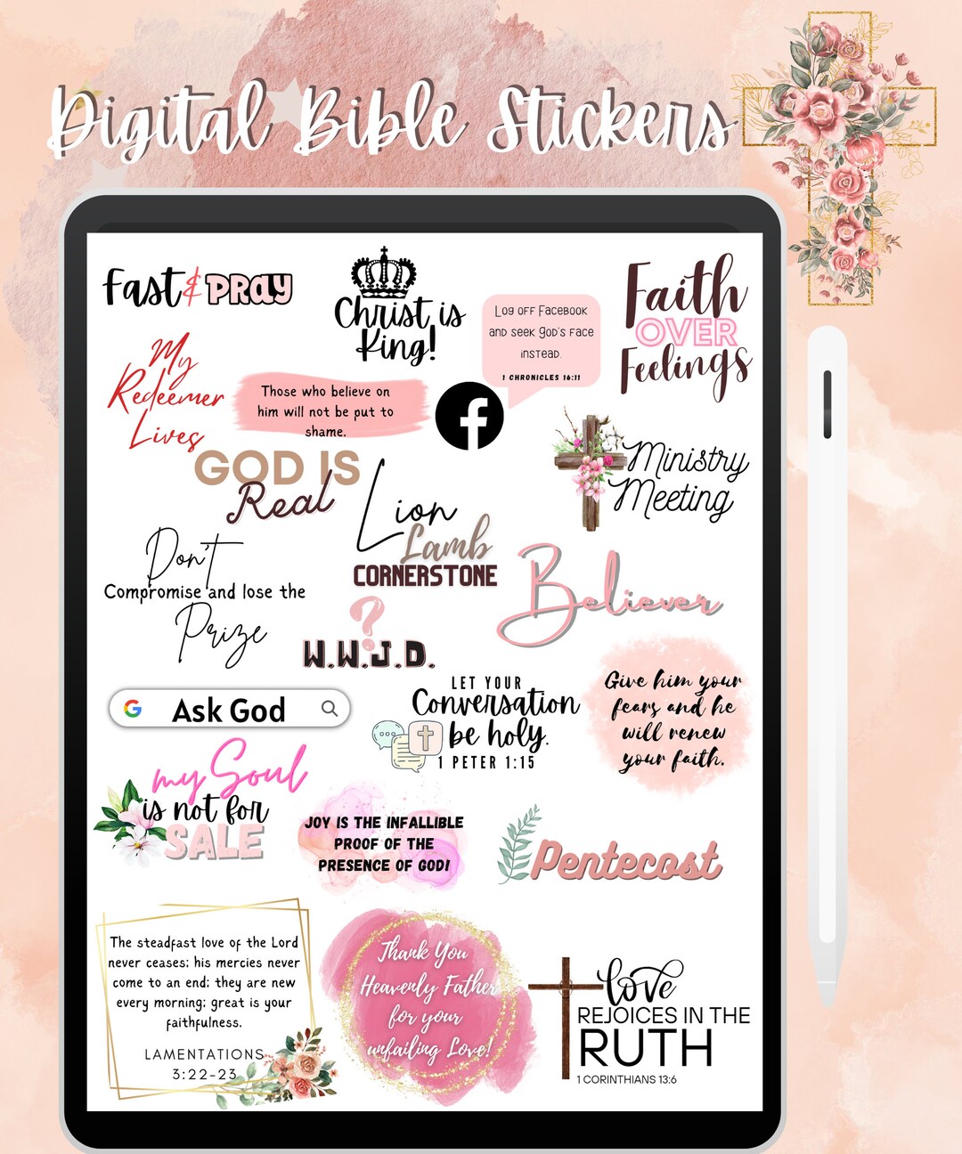Faith Digital Stickers, Religious Digital Devotional Stickers ...
