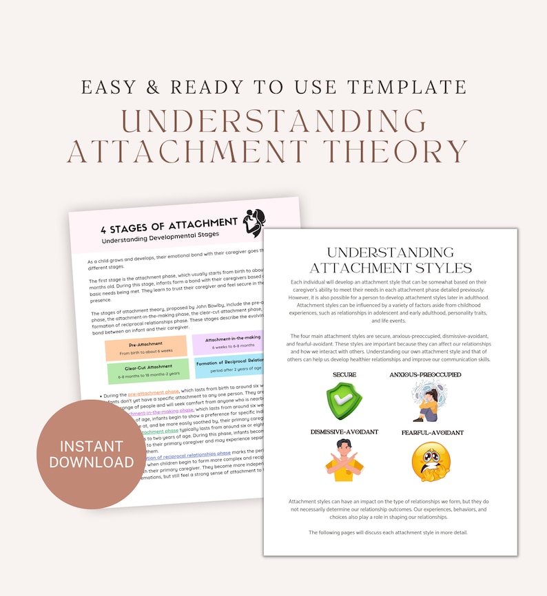 Printable Attachment Theory Worksheets, 4 Attachment Styles Pdf ...