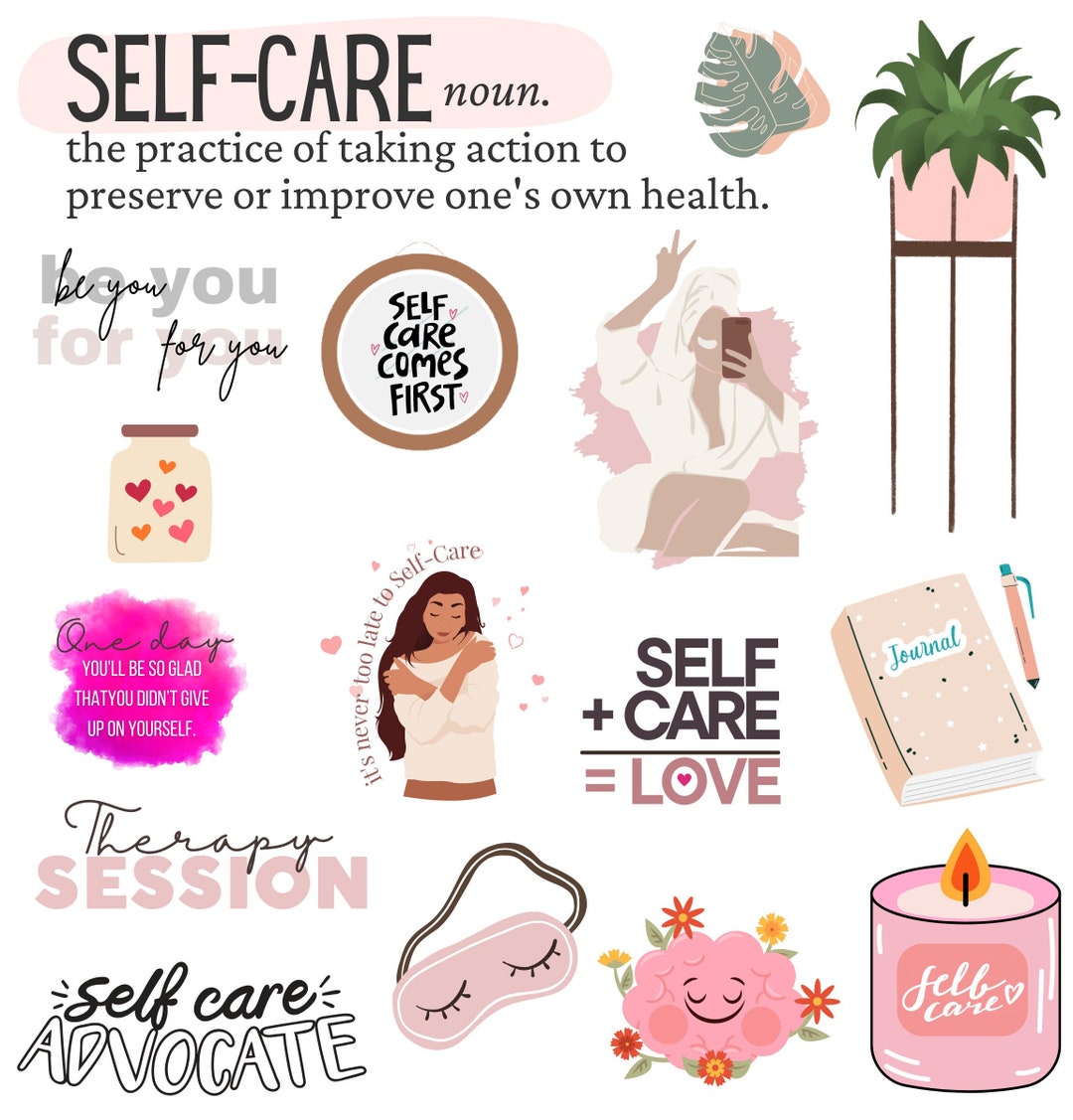 Mental Health Digital Stickers, Self Care Stickers, Digital Self Care ...