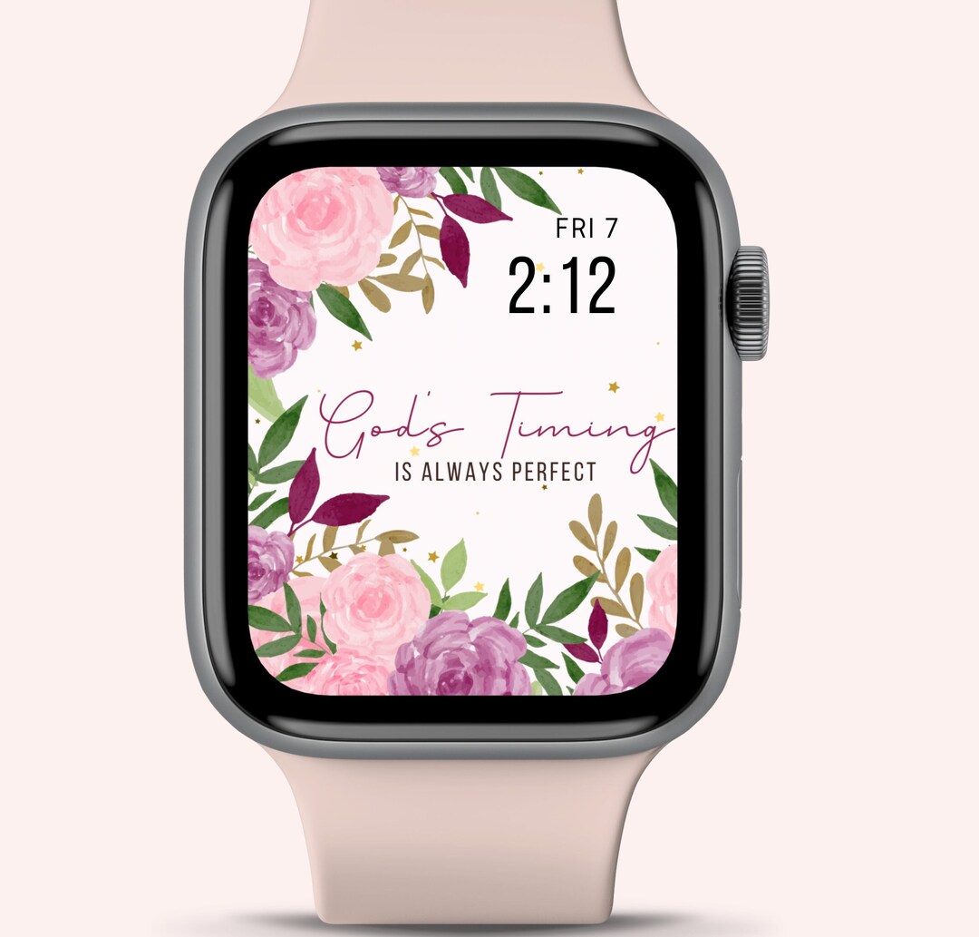 Floral Apple Watch Face Wallpaper, Christian Digital Apple Watch Face ...