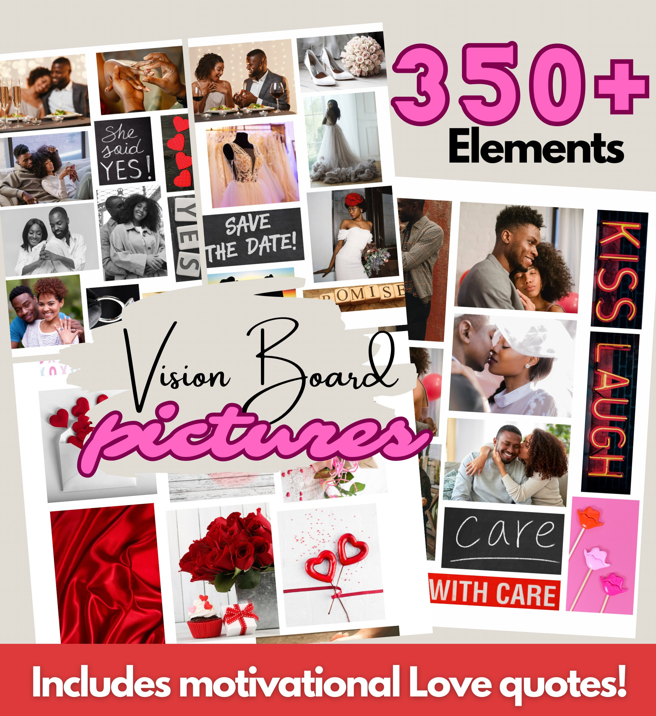 Couples Vision Board Printable Black Love Black Woman Valentine Wedding ...