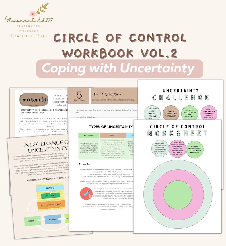 Circle of Control Worksheet, Printable Circle of Control Pdf, Anxiety ...