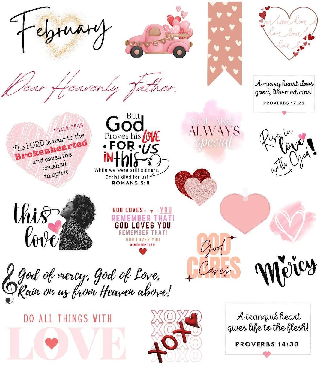 February Digital Stickers, Faith Stickers PNG Bible Goodnotes Stickers ...
