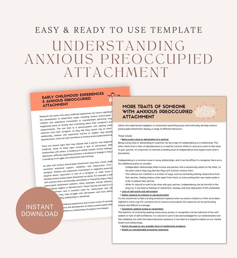 Anxious Preoccupied Attachment Style, Anxious Attachment Style ...