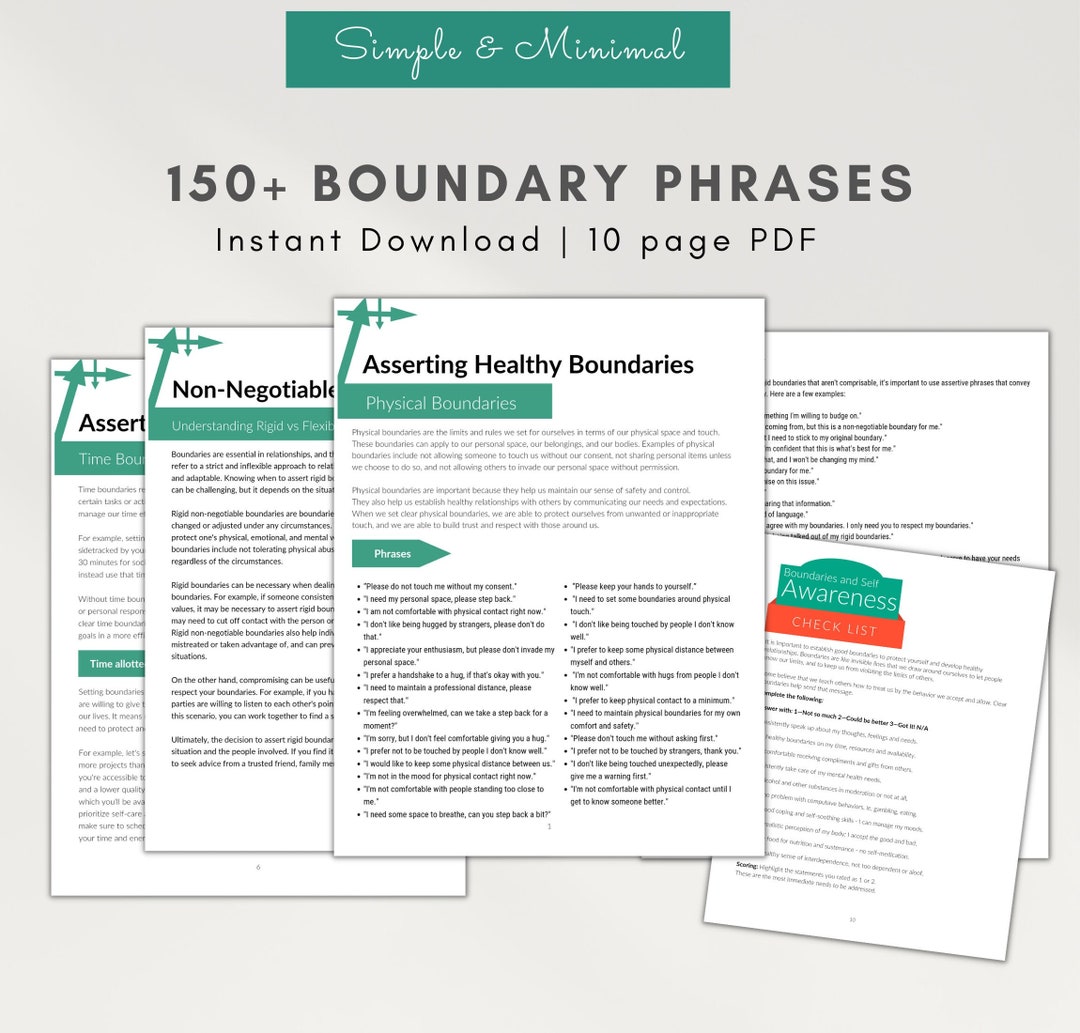 Setting Boundaries Worksheet, Boundary Phrases, Boundary Setting Phrases Family Boundaries ...