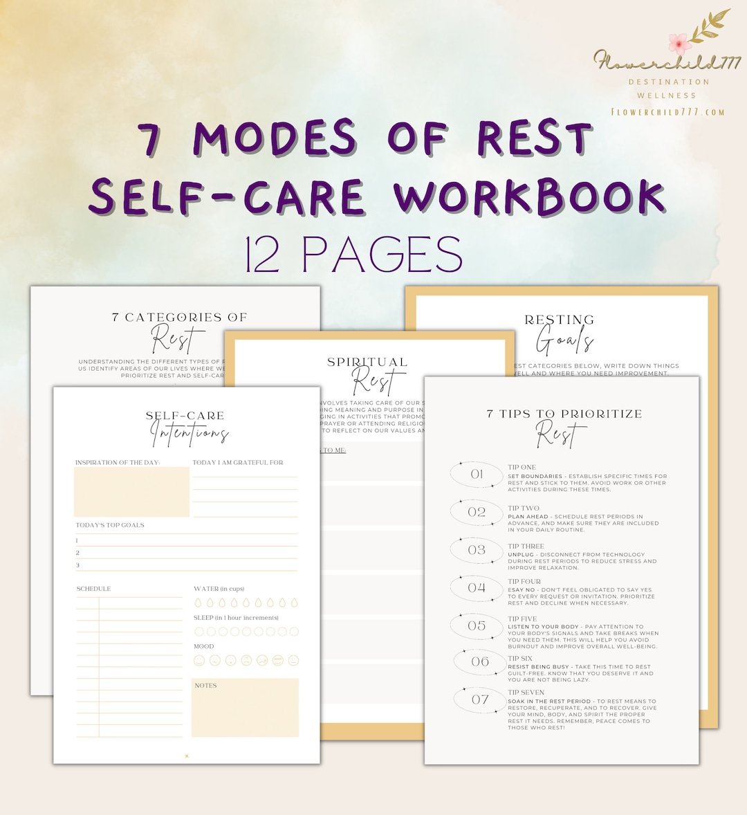 Seven Types of Rest, Stress Management Self Care Pdf Counselling ...