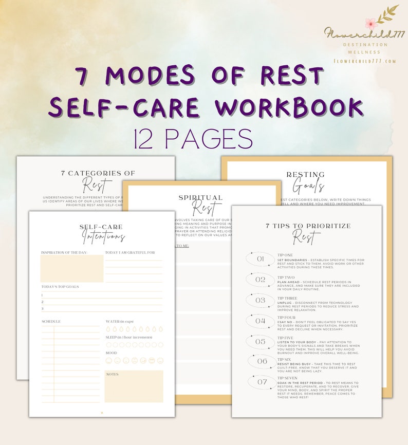 Seven Types of Rest, Stress Management Self Care Pdf Counselling ...