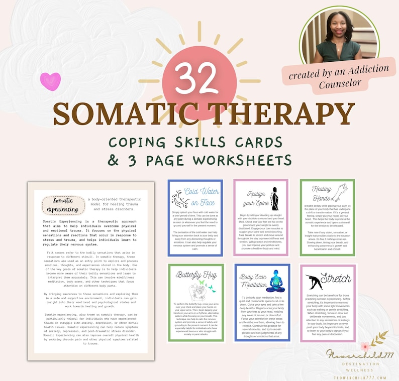 Somatic Therapy Coping Skills Cards, Somatic Therapy Exercises Pdf ...
