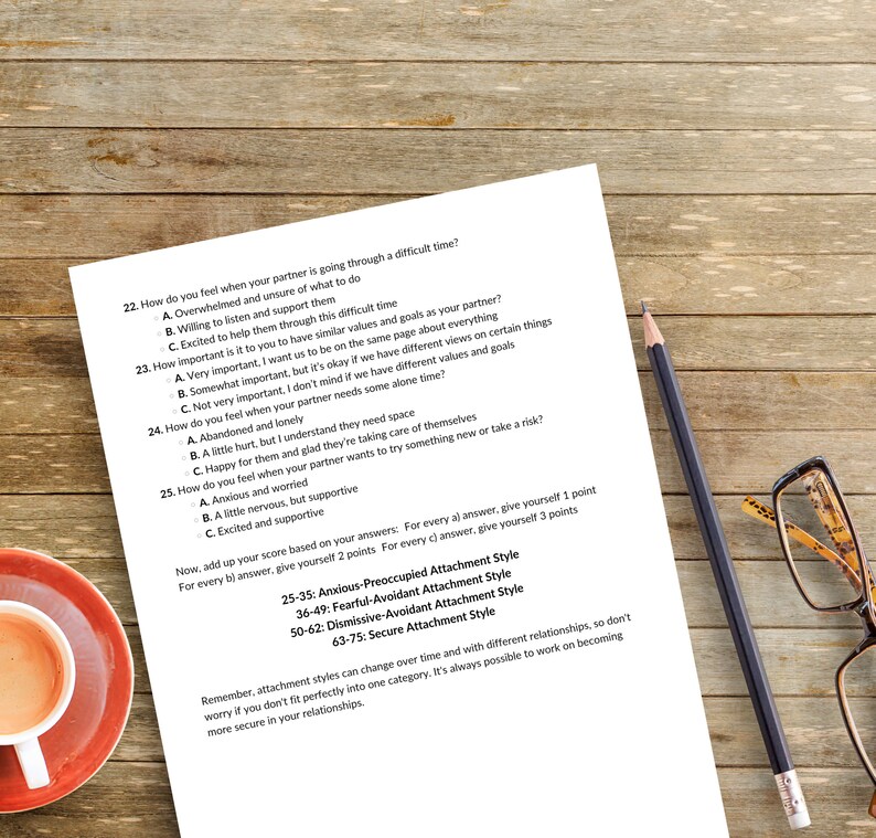 Attachment Style Quiz Pdf, Attachment Style Questionnaire Attachment ...