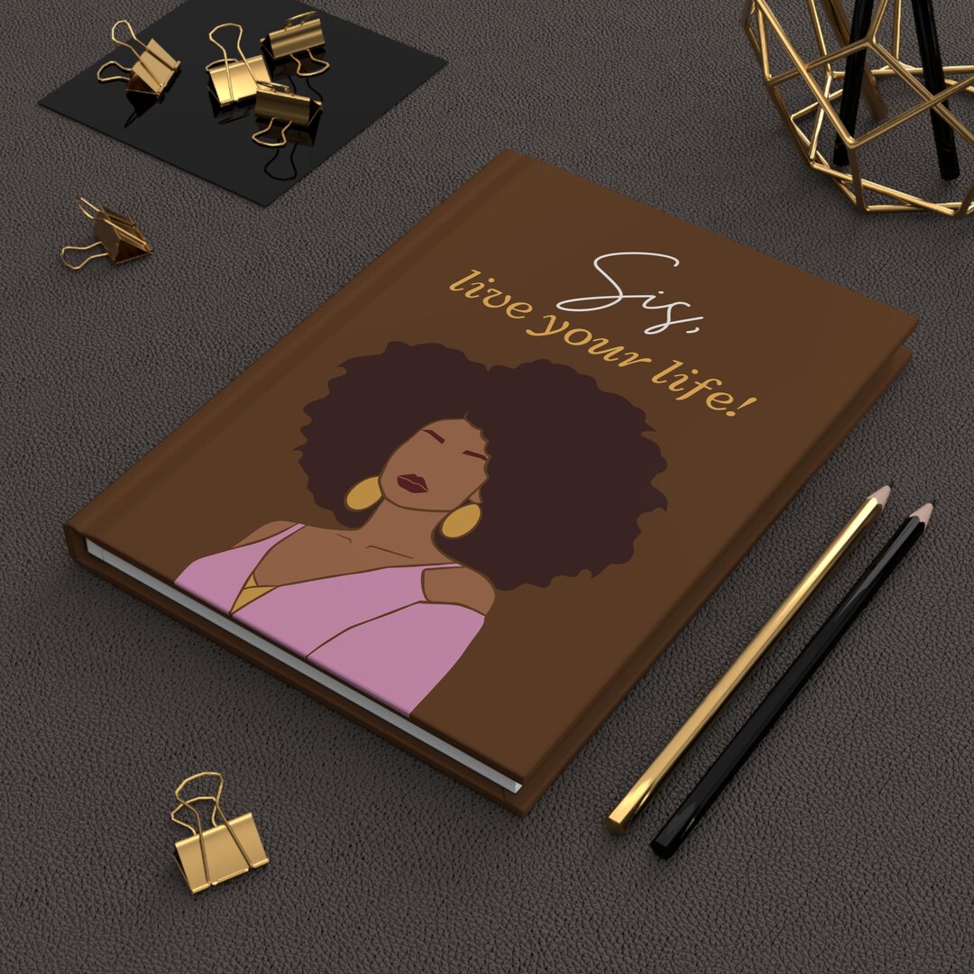 Black Women Self-care Hardcover Notebook Matte, College Gift, Black ...
