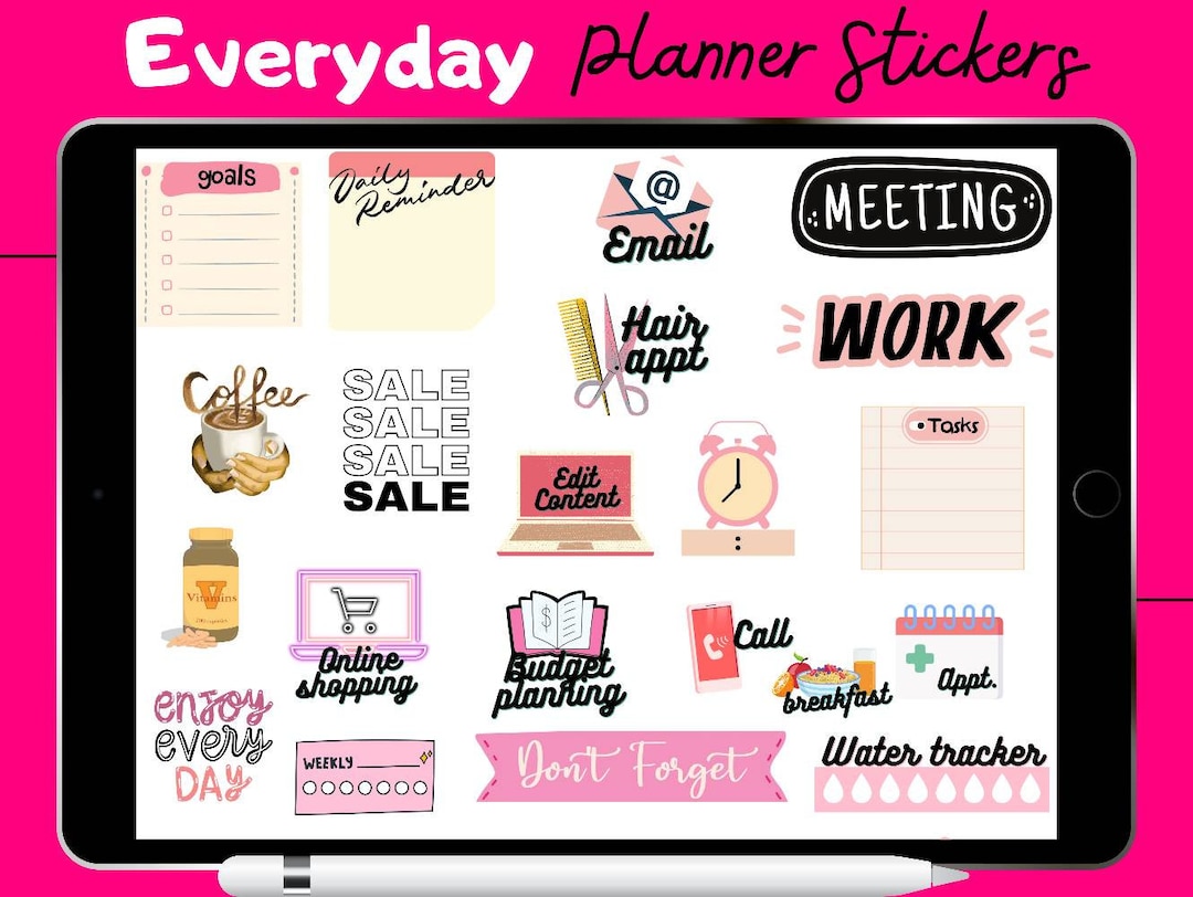 Everyday Digital Daily Life Stickers, Basic Stickers, Daily Digital ...