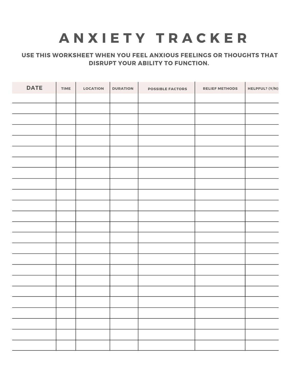 Anxiety Worksheets for Kids and Teens Anxiety Coping Skills - Etsy