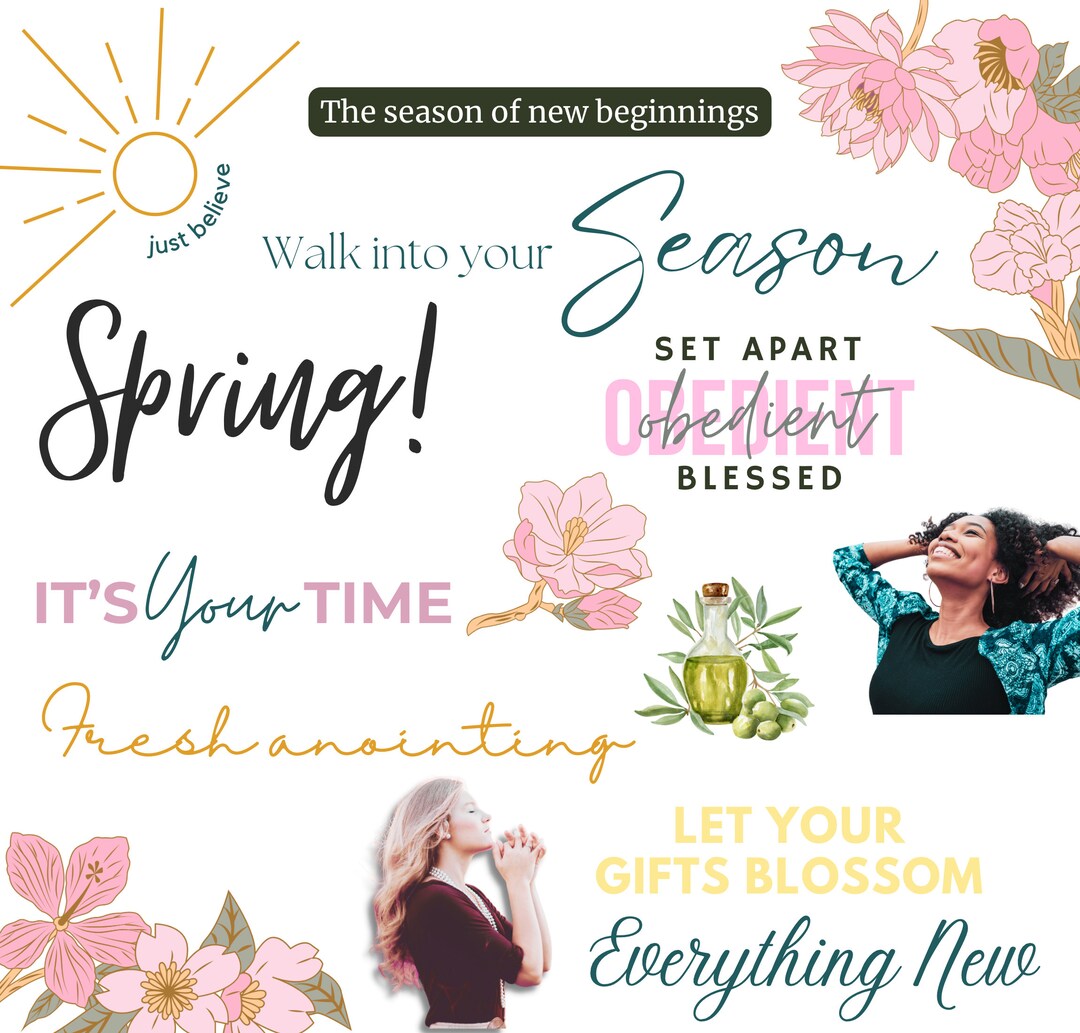 Spring Faith Digital Stickers, Digital Devotional Stickers, Scripture ...