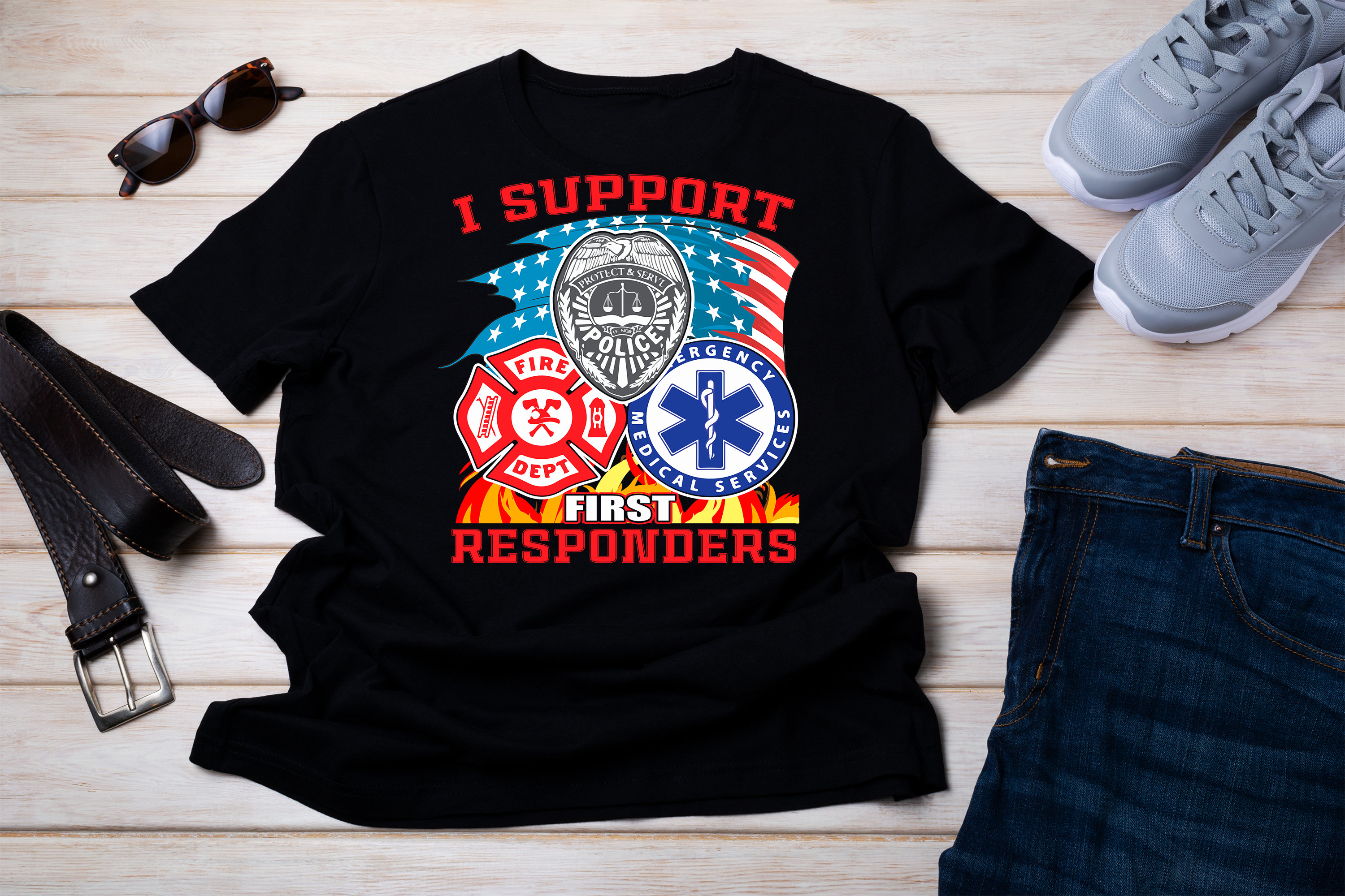 I Support First Responders T-Shirt Unisex sizes S-2XL | Etsy