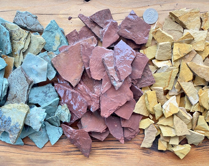Small Slate Chips Yellow, Green, Purple, Gray Beach Slate Gravel for ...