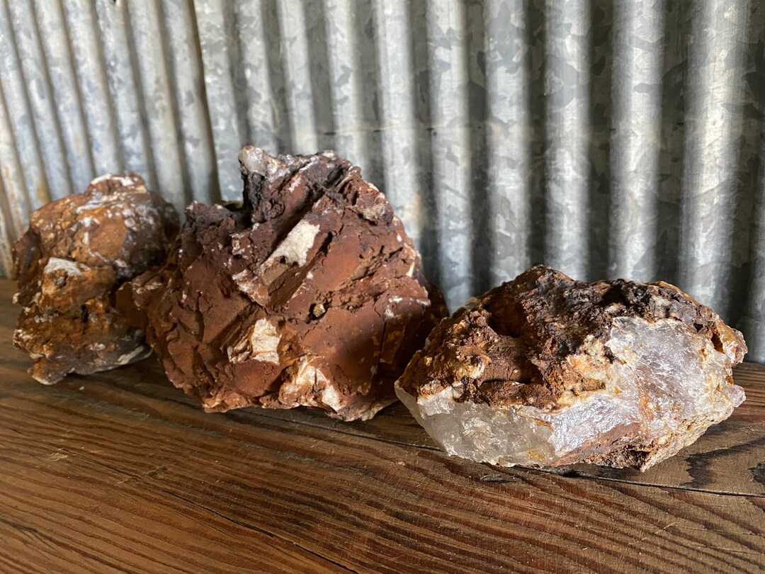 3 Decorative Rocks With Crystals Large Stone Natural Home Decor ...