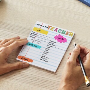 All About My Teacher Printable for Back to School, Get to Know Your ...