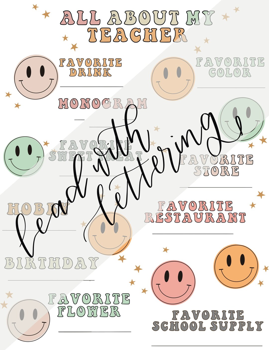 All About My Teacher, Groovy Teacher Theme, Teacher Infographic Sheet ...