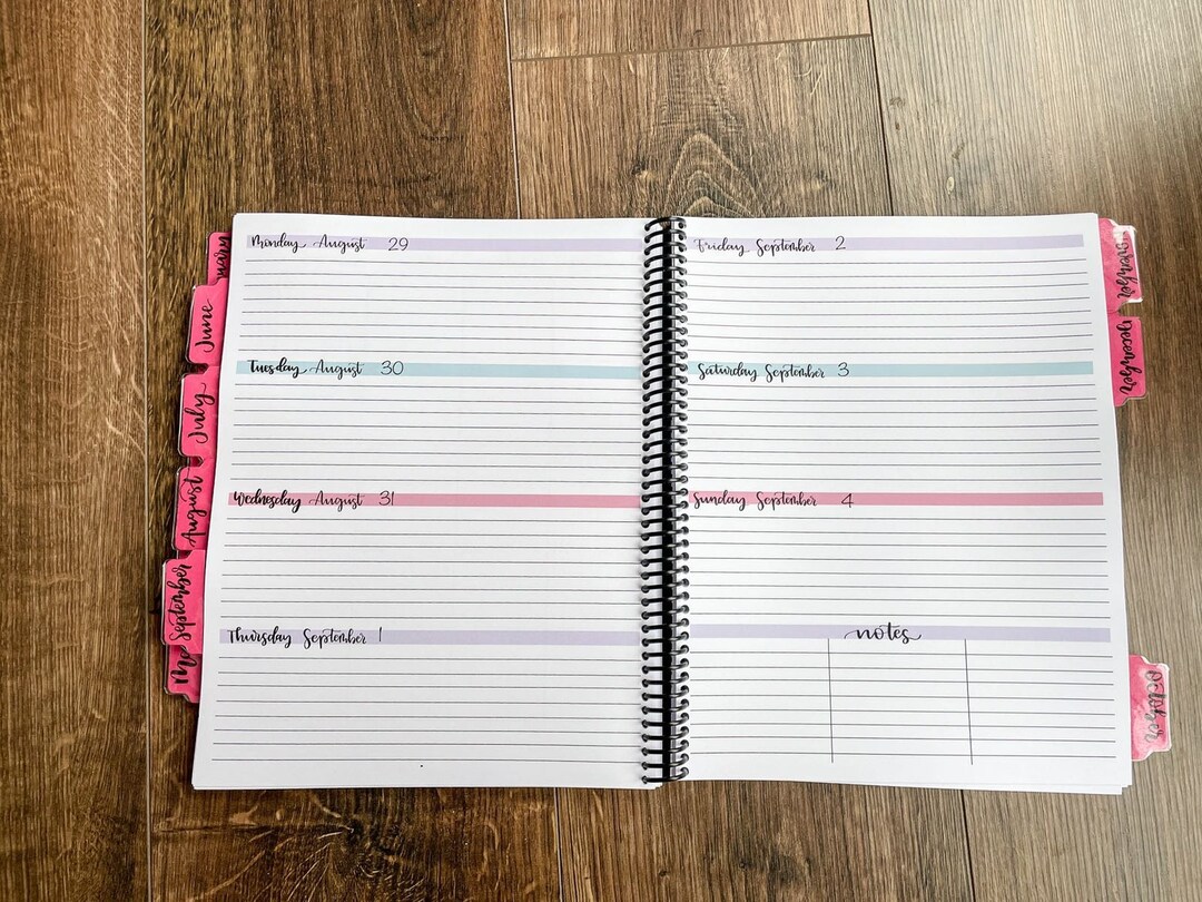 Colorful Lined Horizontal Weekly Planner 2025-2026, Cute Weekly Planner ...