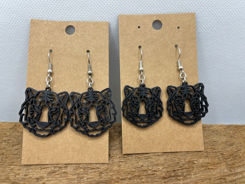 Bengal Tiger Dangle Earrings 3D Printed, Choose Color 30+ Colors ...