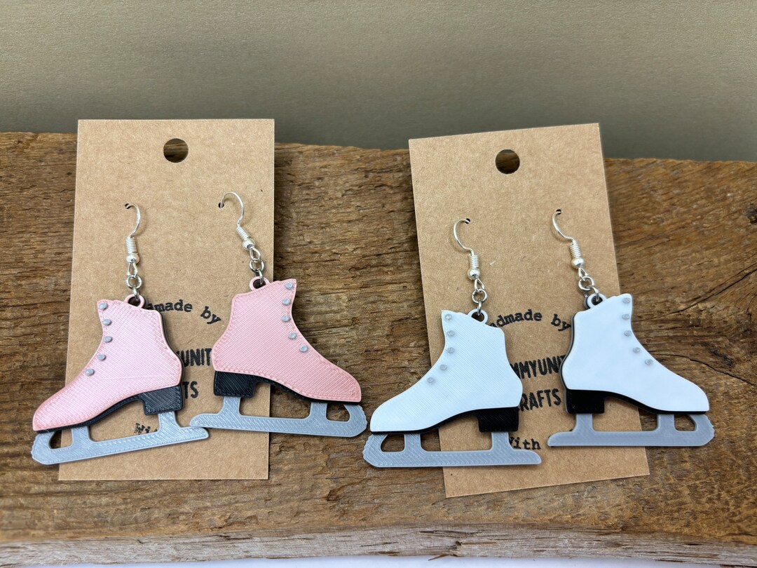 Figure Skating Ice Skate Dangle Earrings - Choose Custom Color Options ...