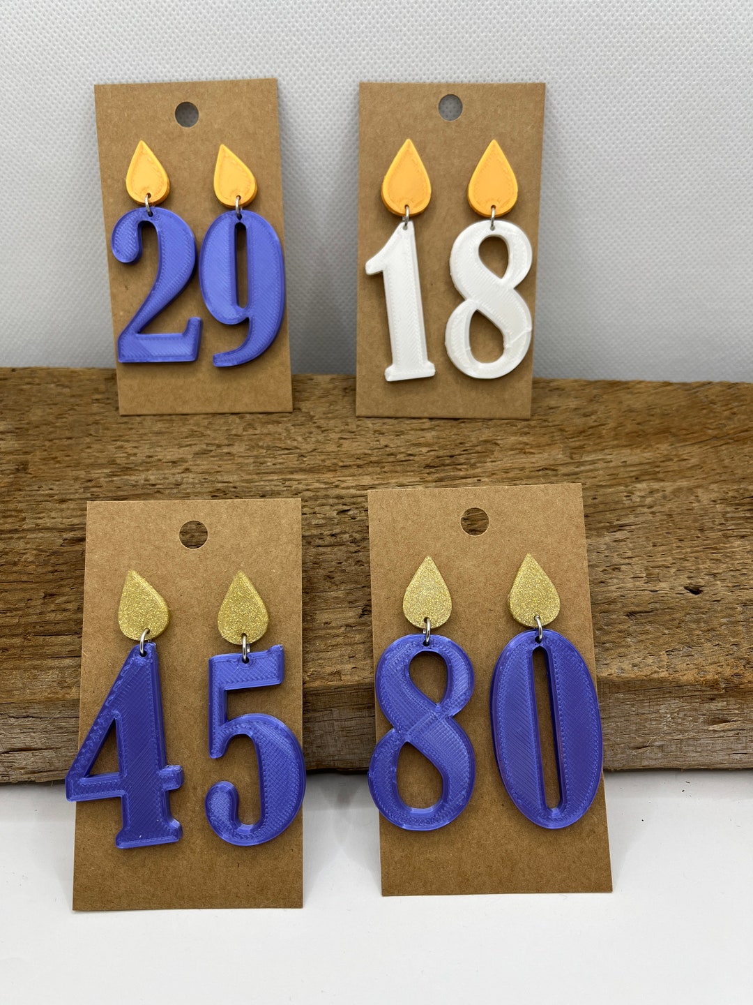 Happy Birthday "lit" Candle Dangle Earrings 3D Printed, Lightweight ...