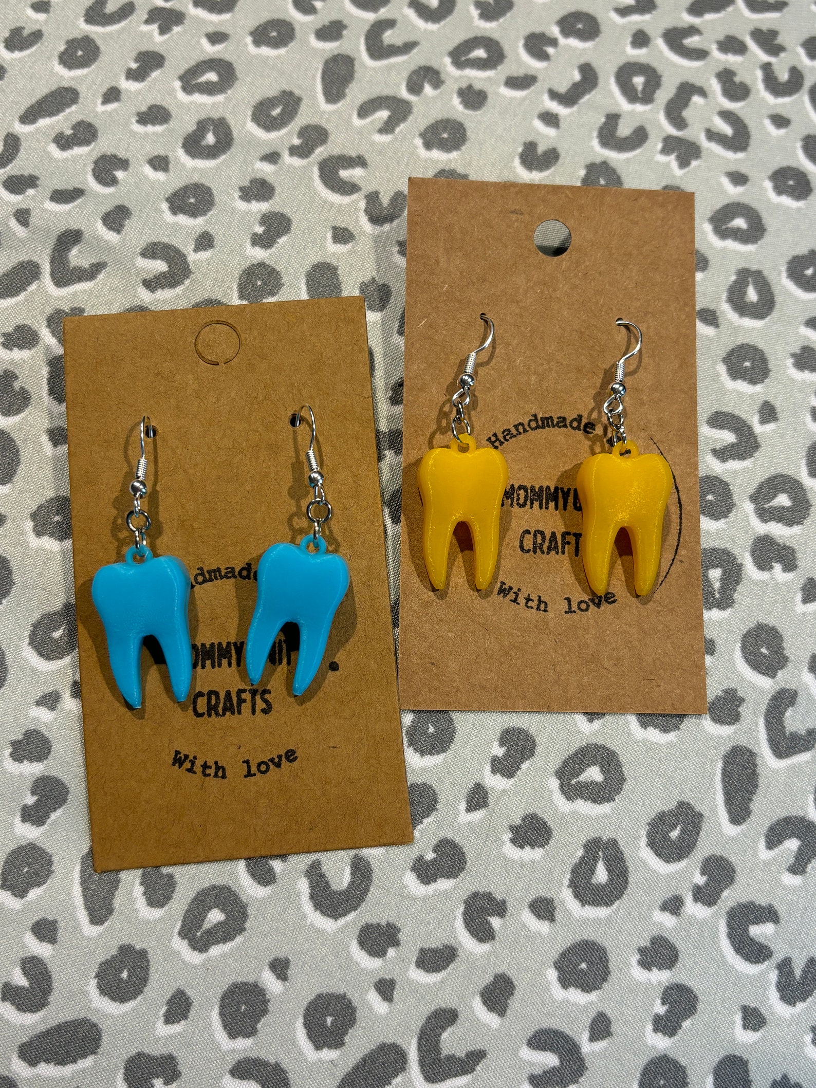 Dental Tooth Dangle Earrings Custom 3D Printed Fun Lightweight! Lots of ...