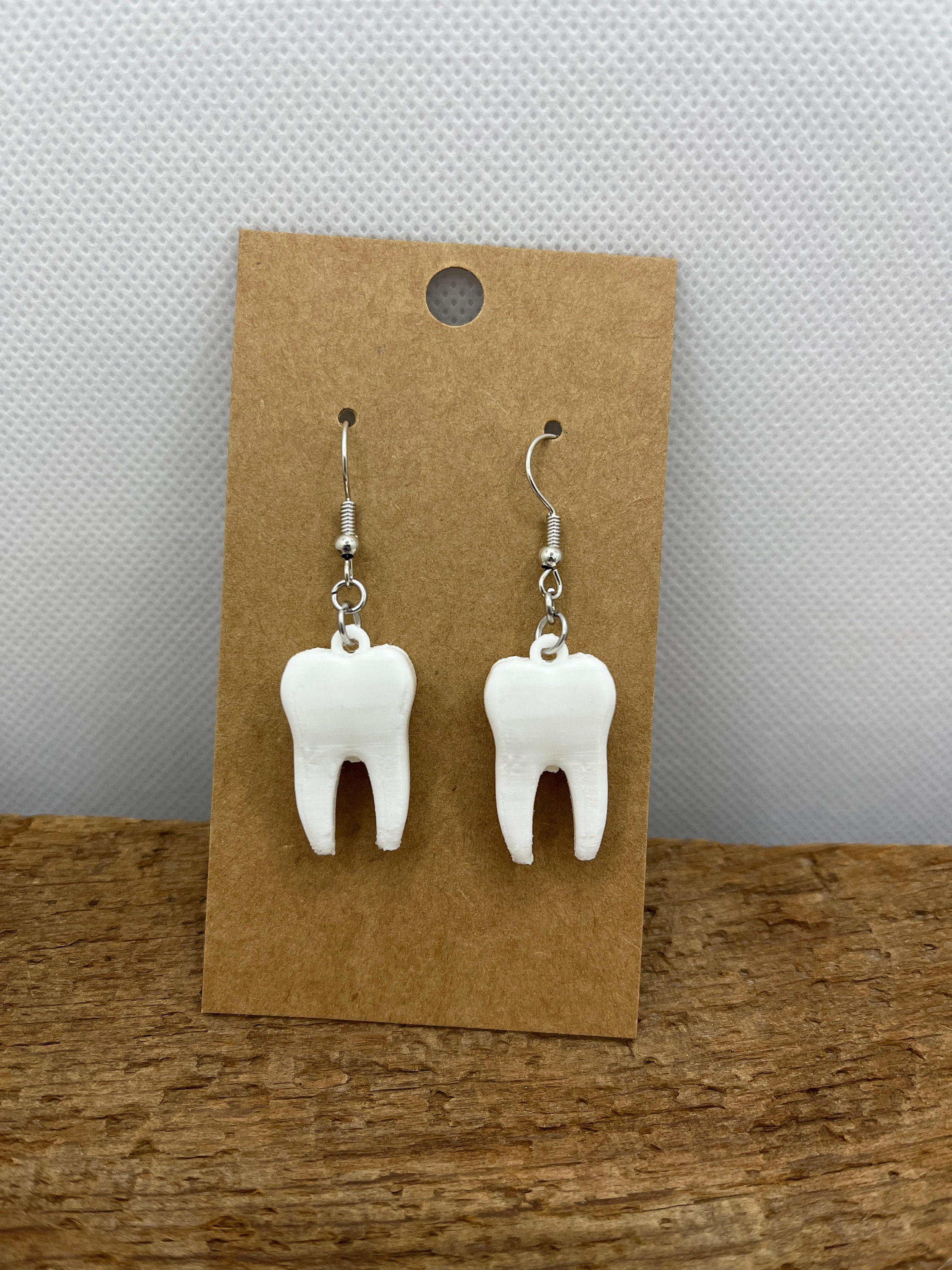 Dental Tooth Dangle Earrings Custom 3D Printed Fun Lightweight! Lots of ...