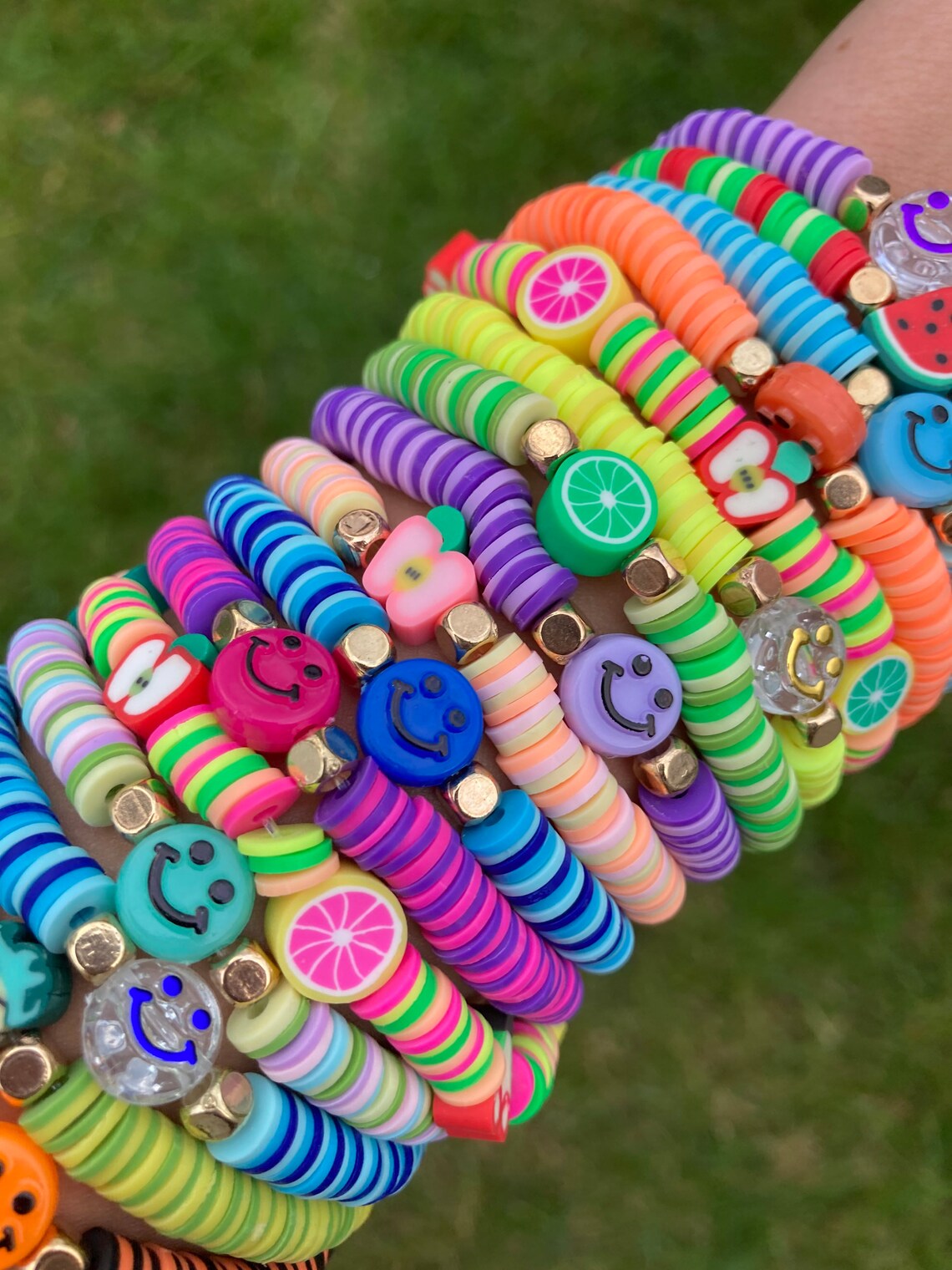 Polymer Clay Bracelet beach Bracelet stacking Trendy Etsy polymer-clay-bracelet-beach-bracelet-stacking-trendy-etsy