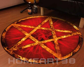 Pentacle Circle Rug - Etsy