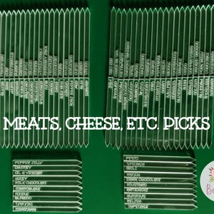 Laser Engraved Meat Cheese & Etc Picks Acrylic Charcuterie Picks Labels ...