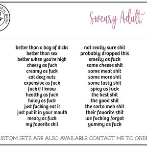 Sweary ADULT Acrylic Charcuterie Picks Laser Engraved Meat & Cheese ...