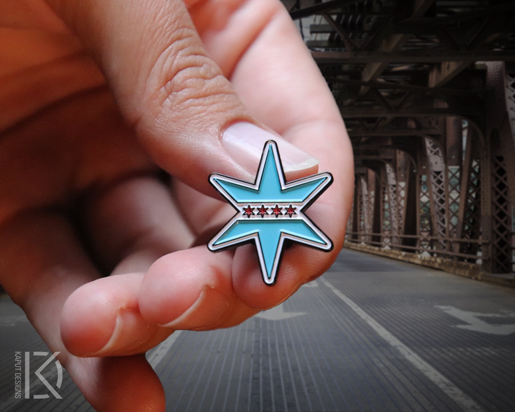 Chicago Star Pin - Chicago Flag - Etsy