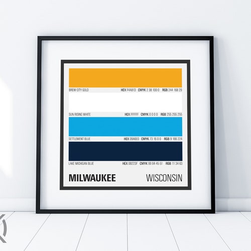 Milwaukee City Skyline Print Minimalist Black & White Wall - Etsy
