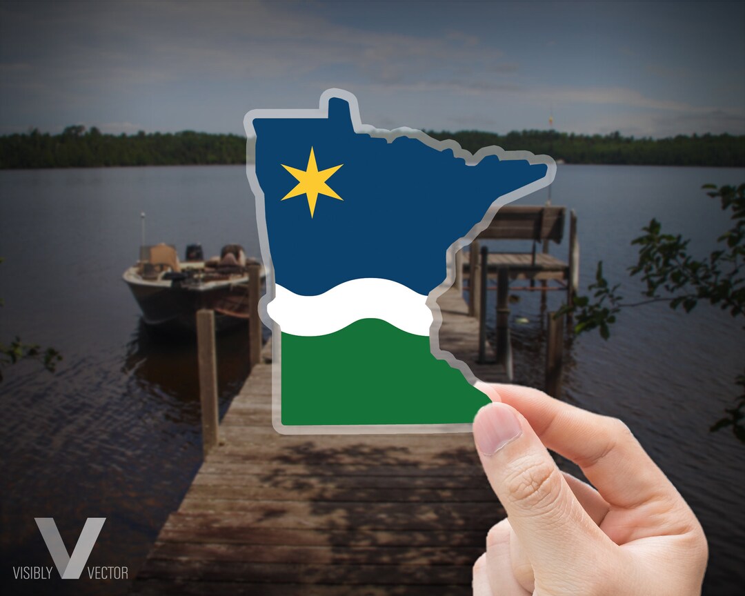Minnesota State North Star Flag Sticker Transparent - Etsy