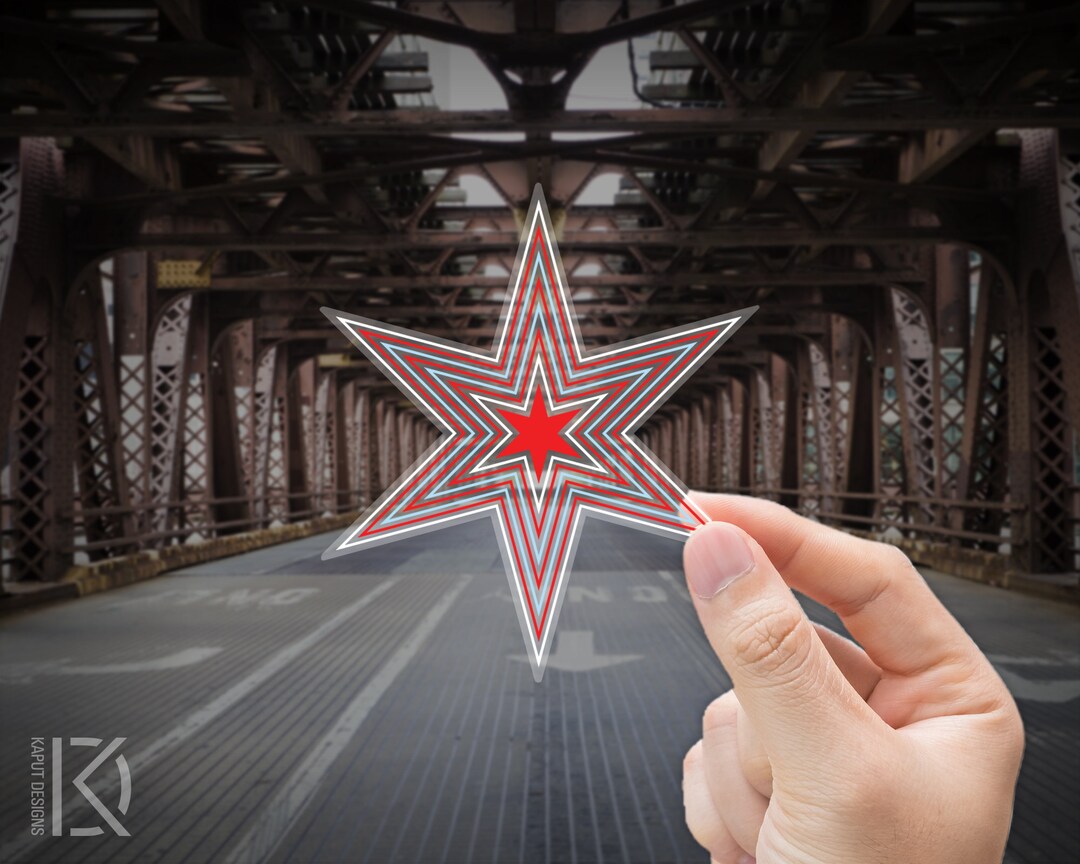 Chicago Star Sticker Transparent - Etsy