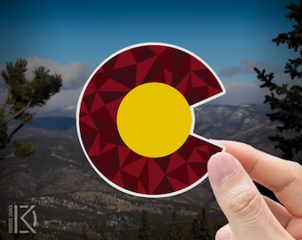 Colorado Flag Denver Skyline Sticker - Etsy