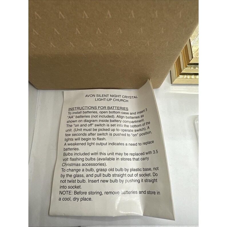 Avon Silent Night Crystal Light-up Church 1992 Christmas Holiday W/ Box ...