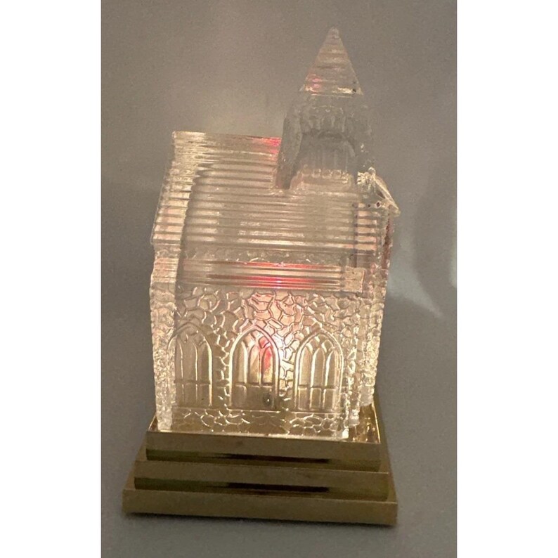 Avon Silent Night Crystal Light-up Church 1992 Christmas Holiday W/ Box ...