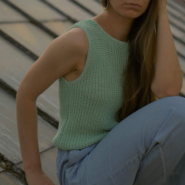 Hand Knit Tank Top - Etsy