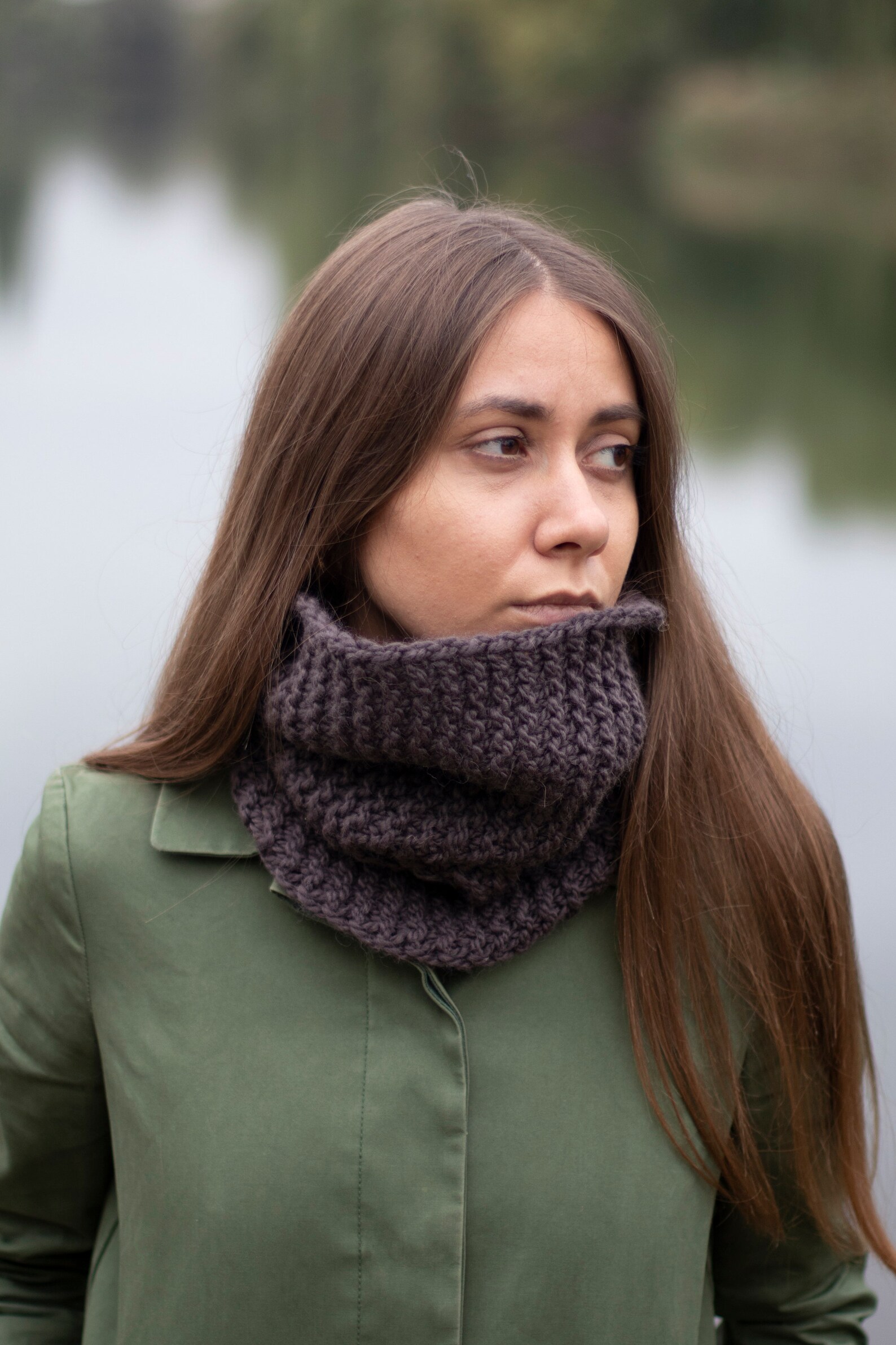 Chunky knit snood Women knit snood Gift for her Beige knit | Etsy