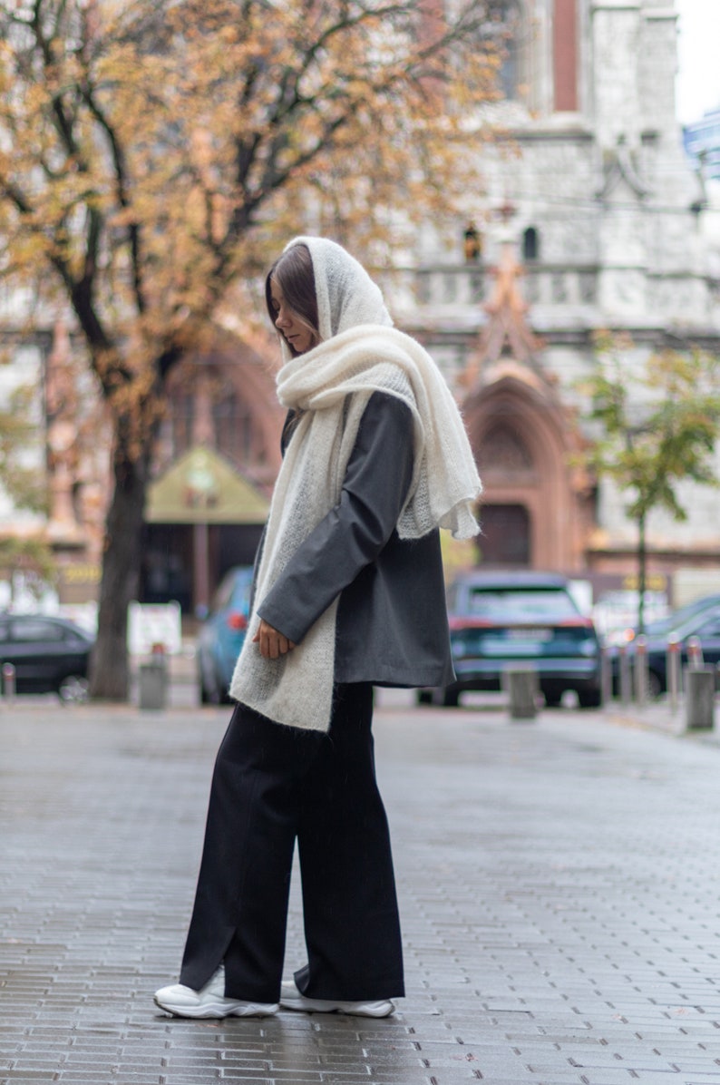 Hand Knit Scarf Women Hand Extra Long Scarf Brown Scarf - Etsy