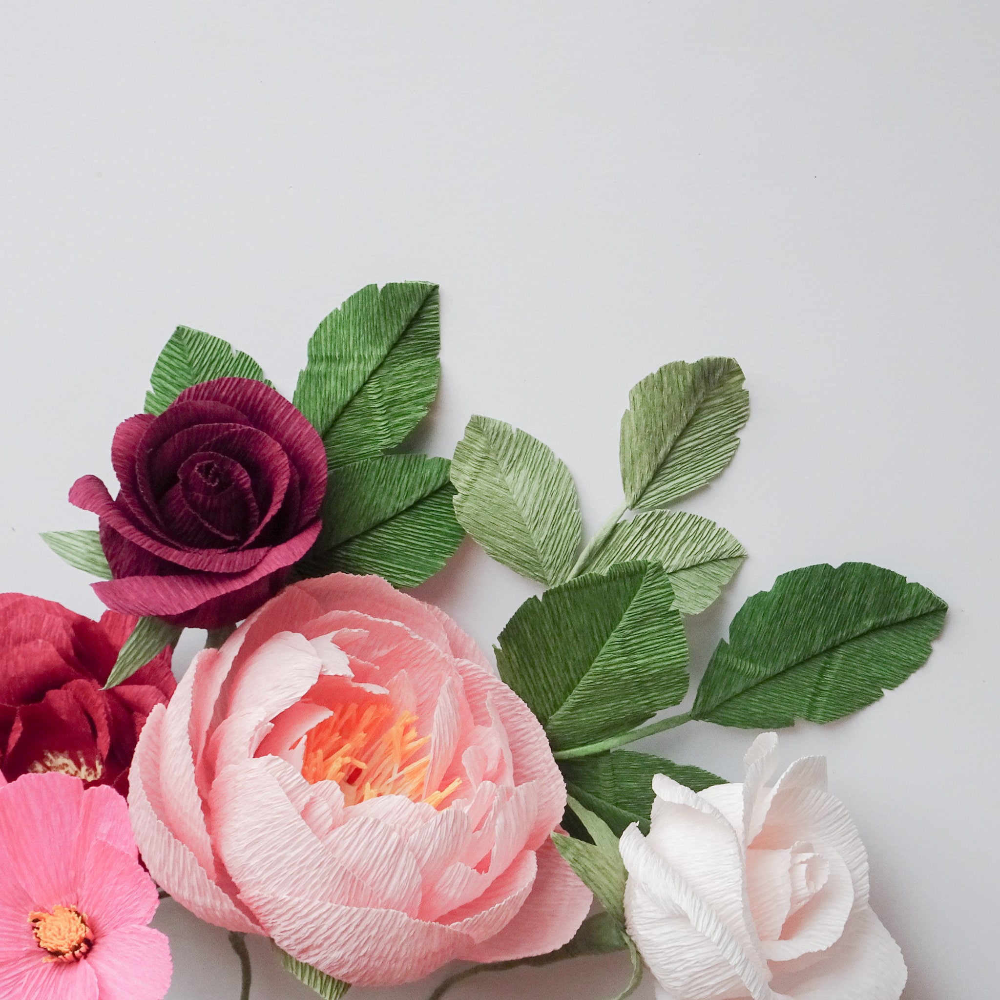 Crepe Paper Cosmo, Peony and Rose Bouquet december Dreams With Five ...