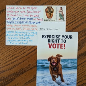 Postcards to Voters: "exercise Your Right to Vote!" Election Reminder ...