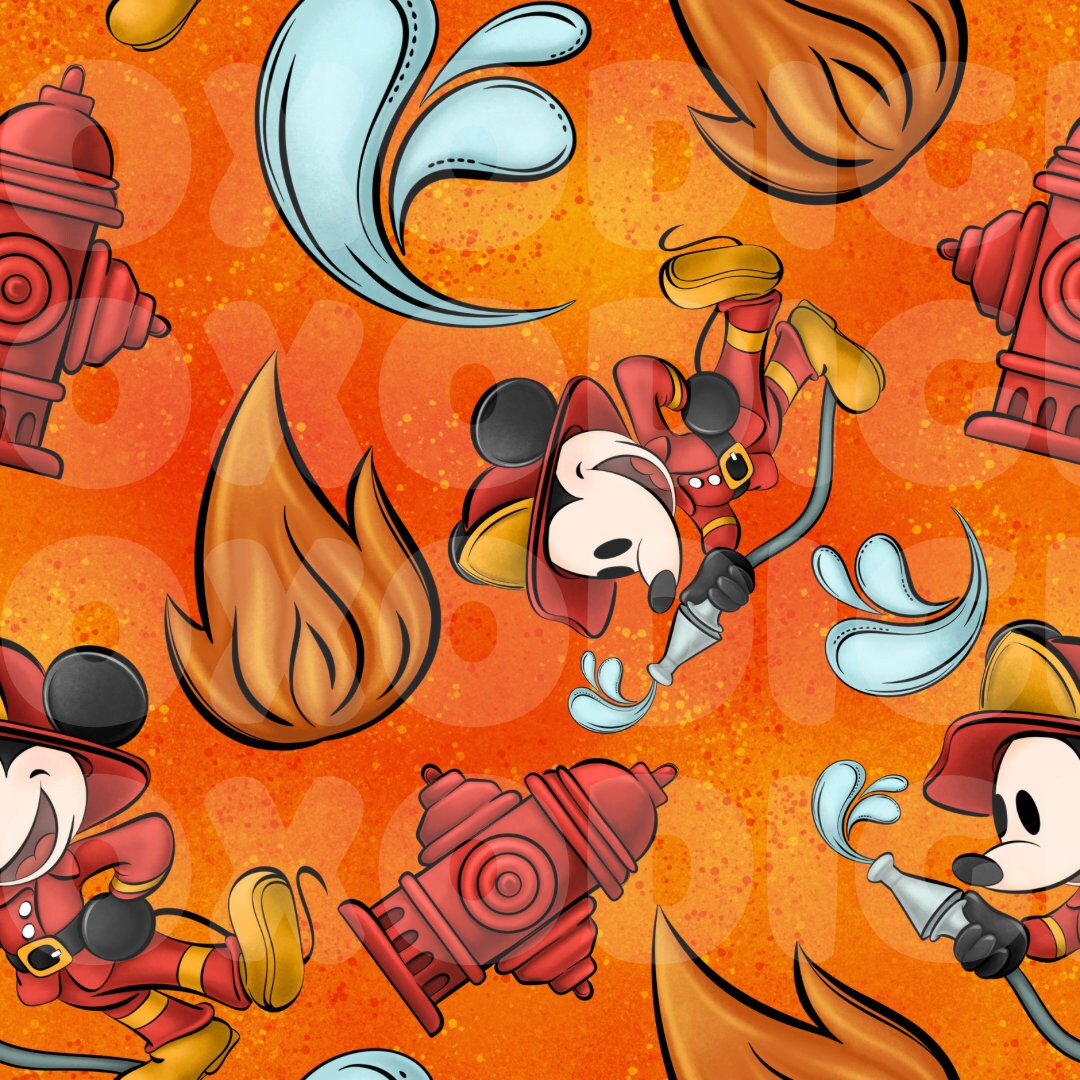 Firefighter M O U S E Seamless File - Etsy