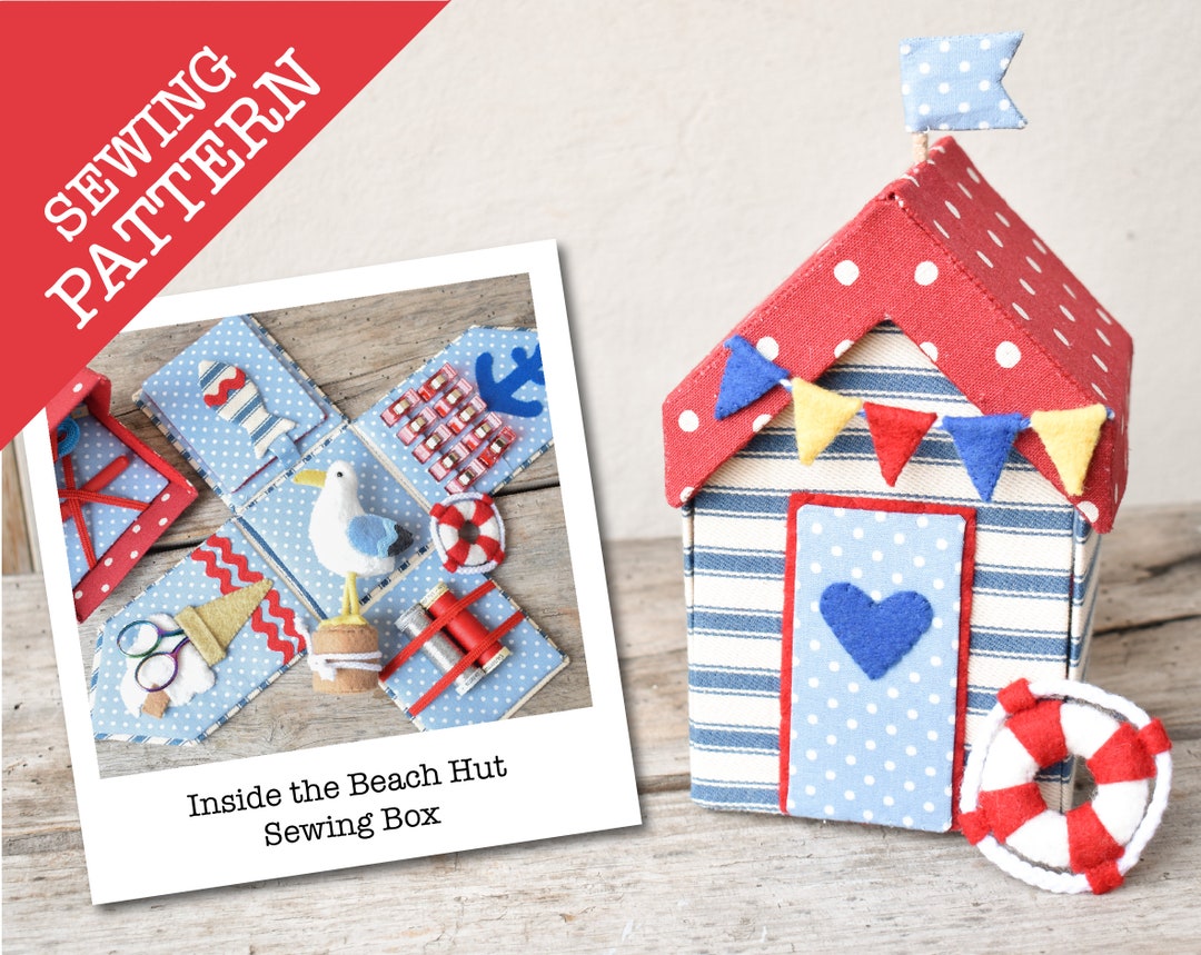 Bursting Beach Hut Box Sewing Pattern - Stitch an Adorable Sewing Box ...