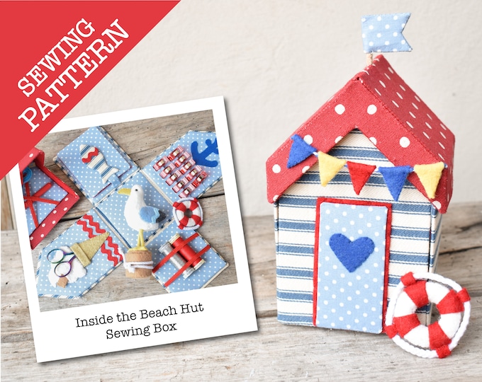 Bursting Beach Hut Box Sewing Pattern Stitch an Adorable Sewing Box ...