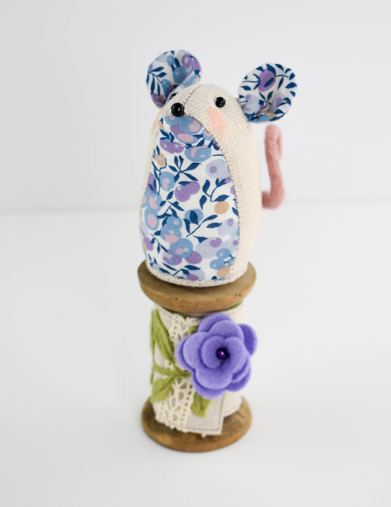 Sewing Kit to Make a Cute Linen Mouse Pincushion Sitting on a Vintage ...