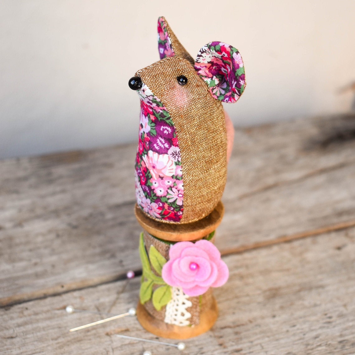 Sewing Kit to Make a Cute Linen Mouse Pincushion Sitting on a - Etsy UK